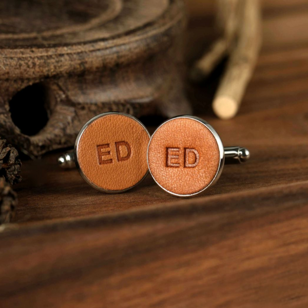 Personalised Leather Initials Cufflinks - Vantler Leather